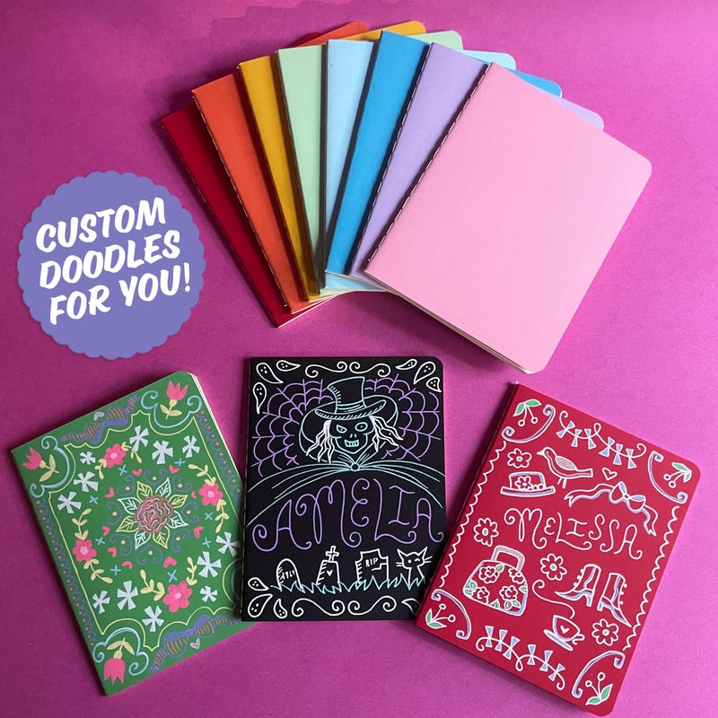 Hand Drawn Notebook Cover - Etsy