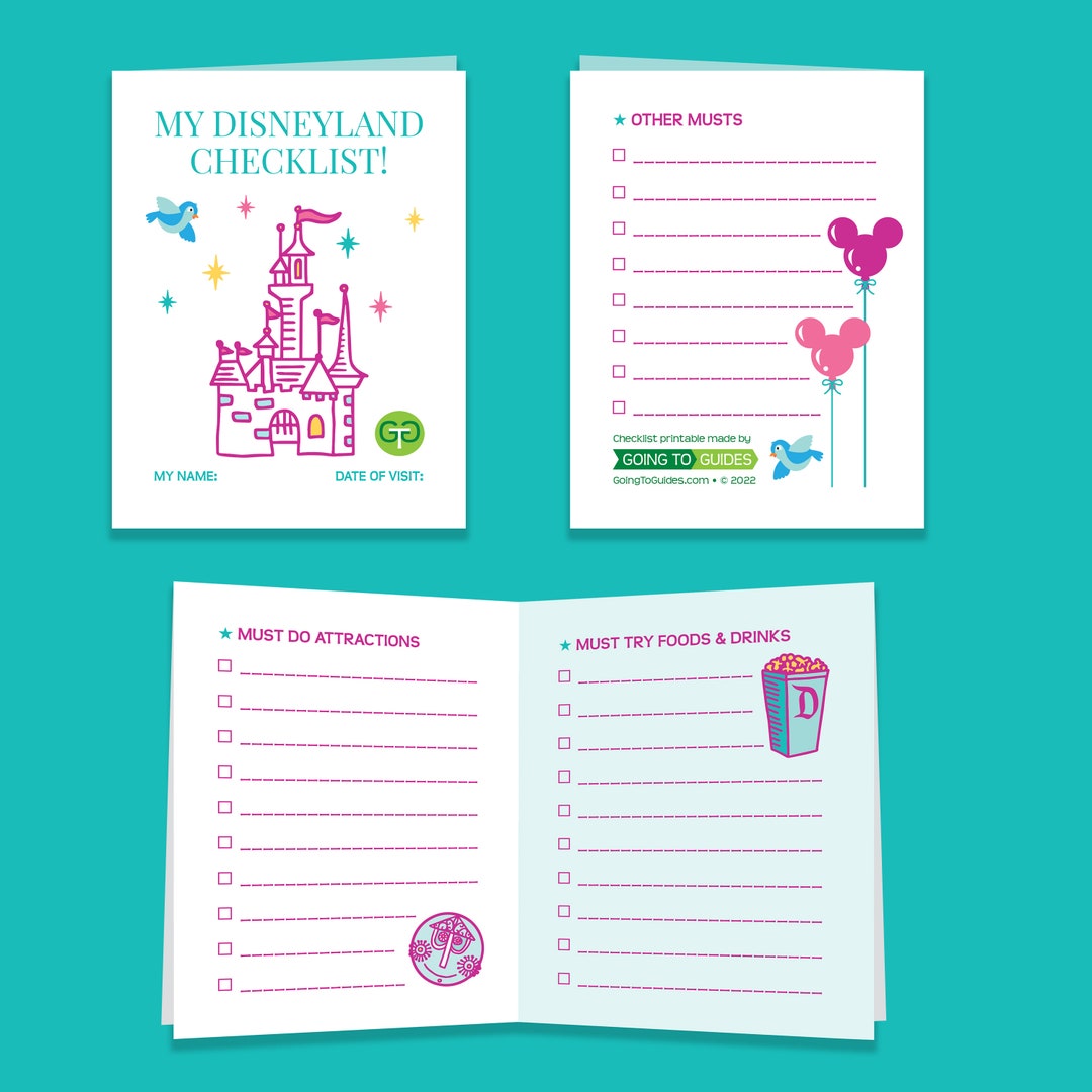 Disneyland Trip Planner: Printable Checklist & Travel Journal (PDF ...