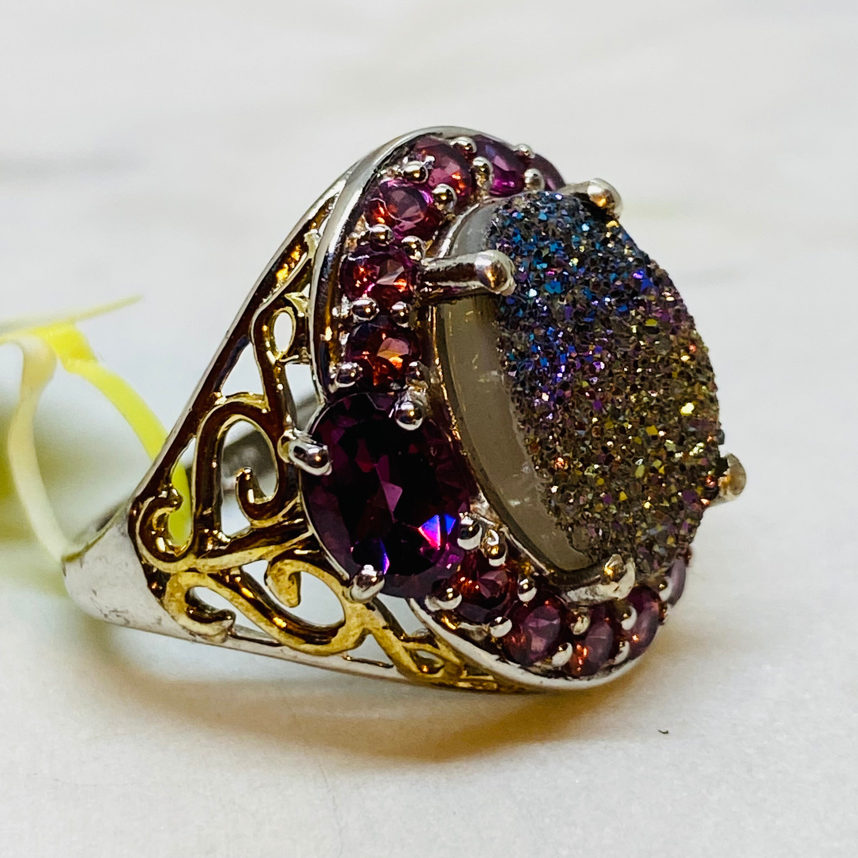 New Old Stock Chuck Clemency NYCII STS Sterling Silver Druzy Pink ...