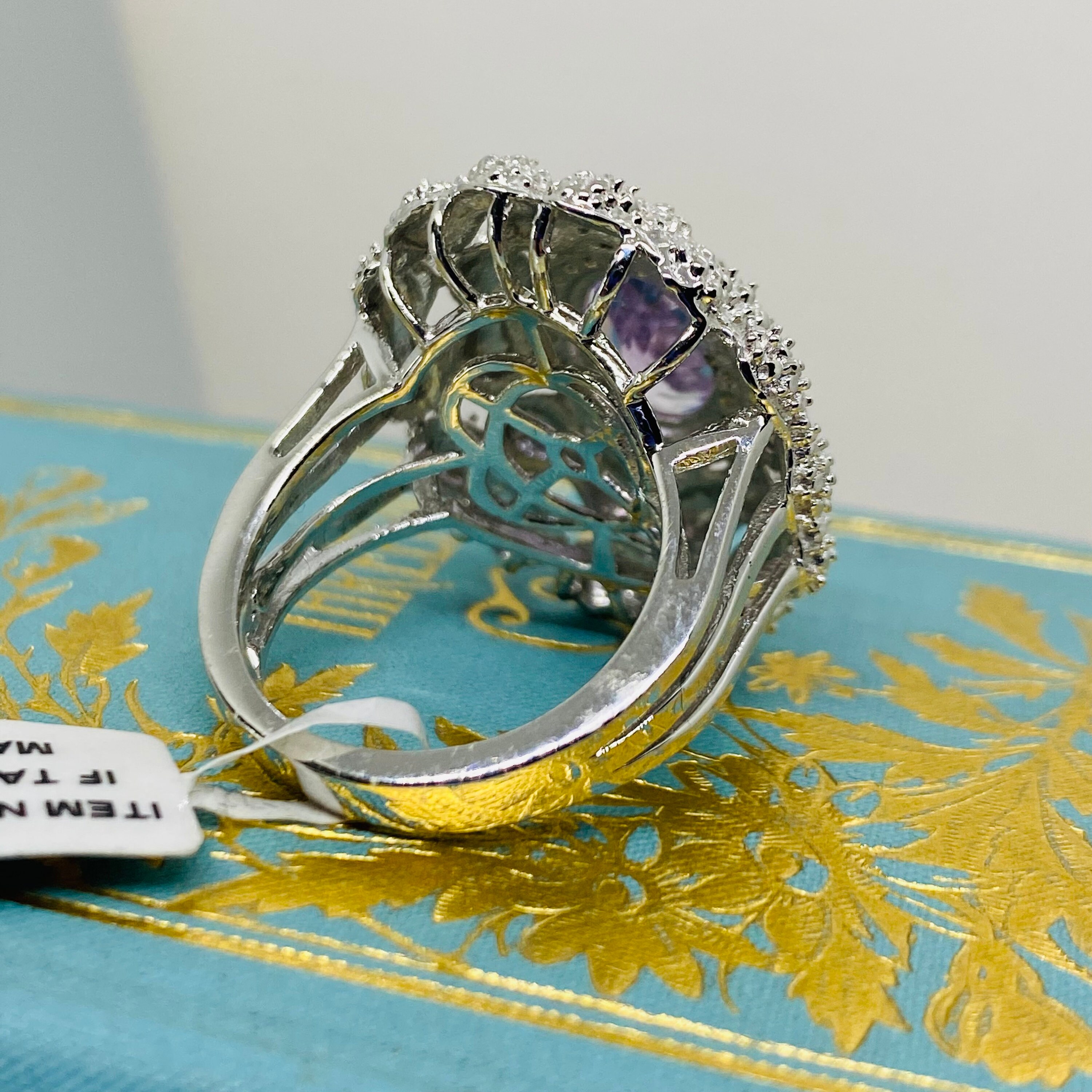 Signierter 925 Sterling Silber STS Amethyst Chuck Clemency RING ~ Sz 7 ...