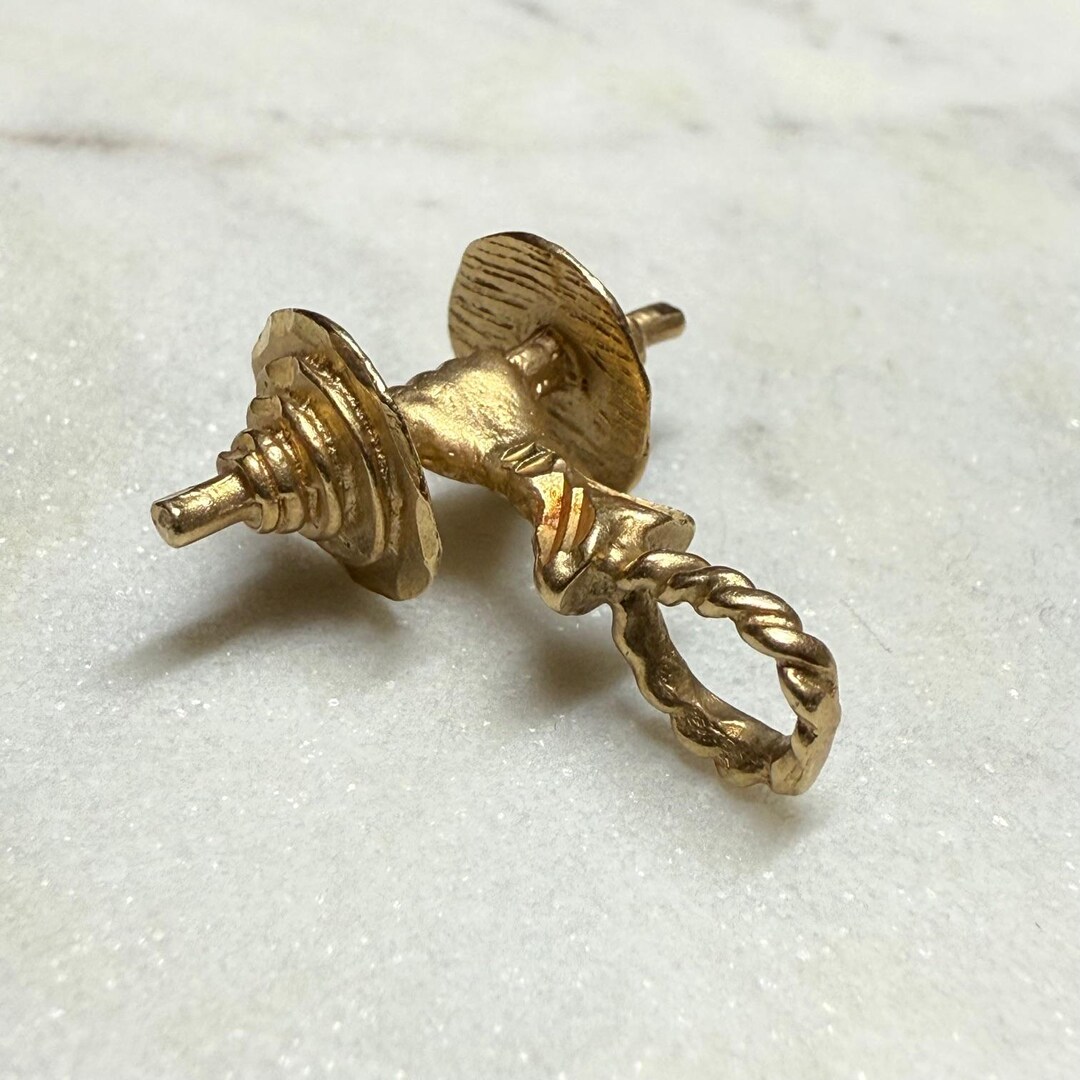 Vintage 14k Gold Strong Arm Weight Lifting Charm - Etsy