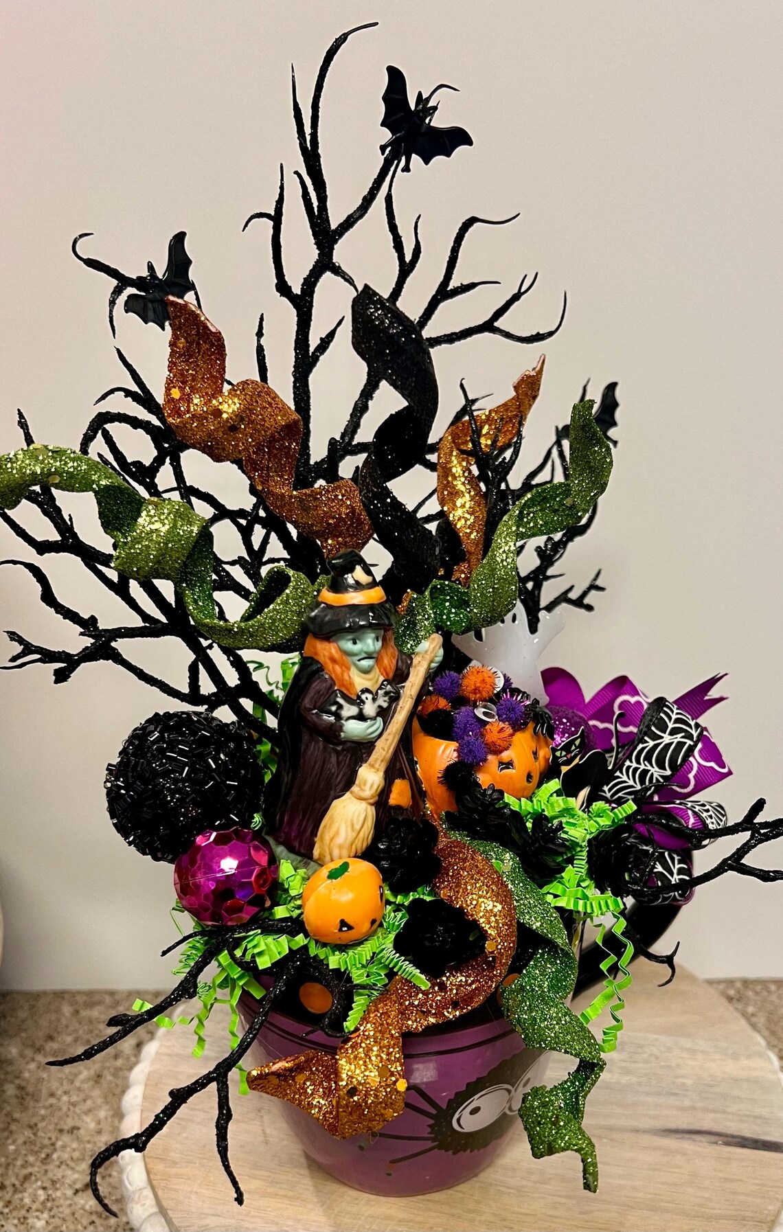 Halloween double Double Toil & Trouble Vintage Inspired Assemblage - Etsy