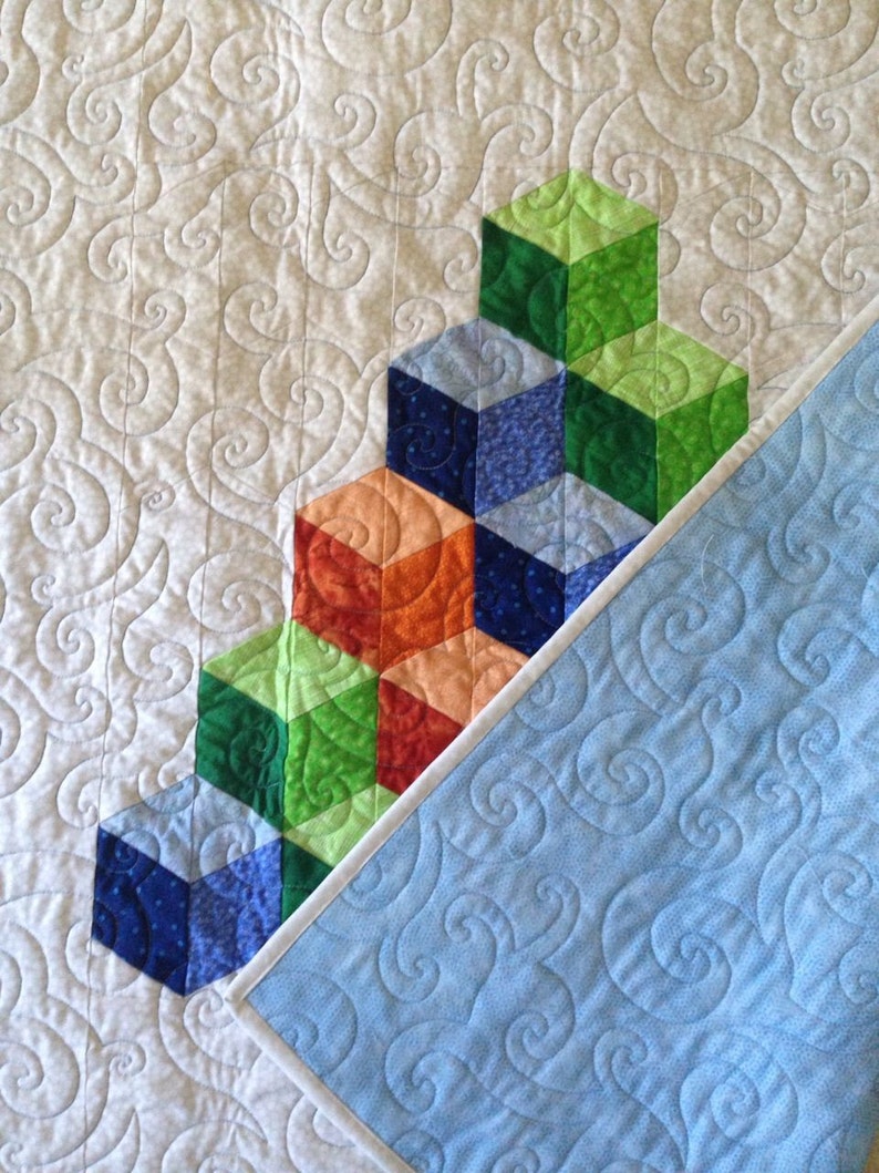 Homemade Quilt. Baby Quilt. Baby Blanket. Building Block - Etsy