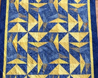 Blue Yellow Quilt - Etsy