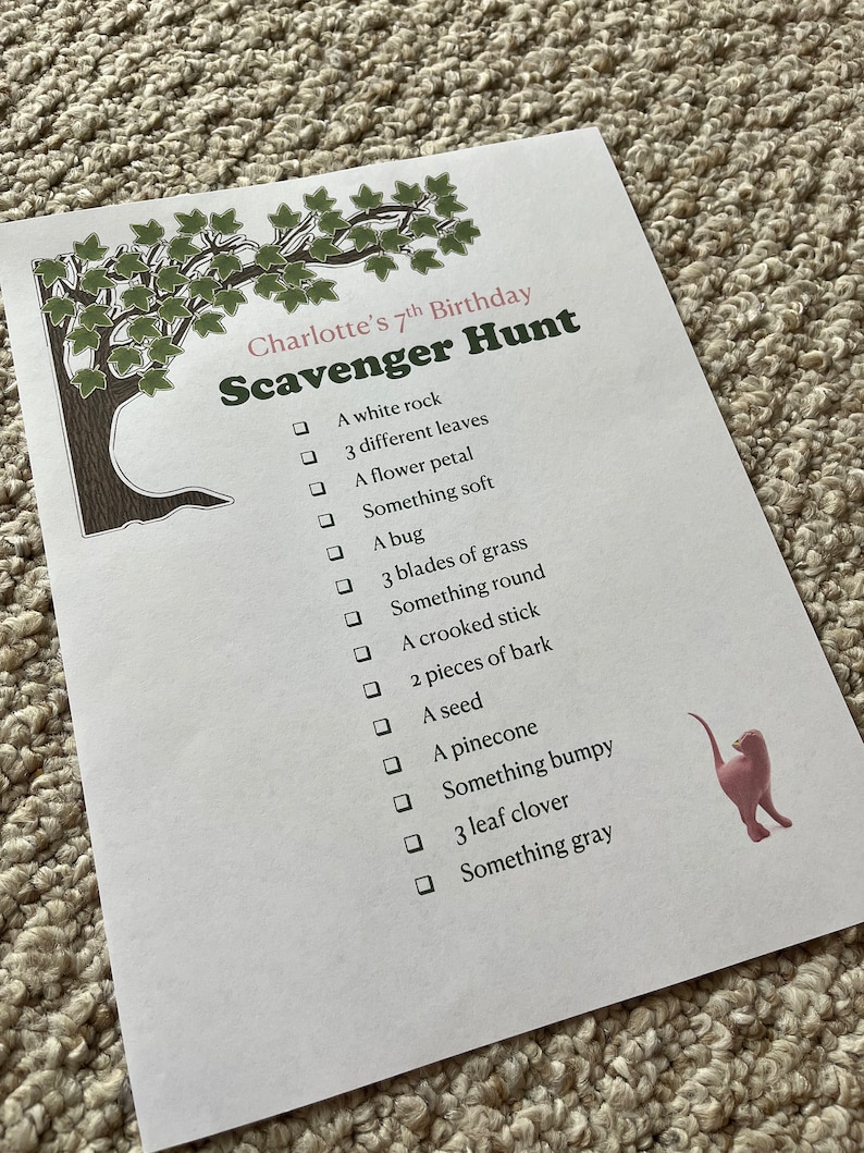 Nature Scavenger Hunt List for Kids (editable and Printable) - Etsy