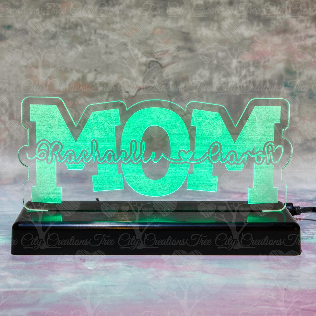 Custom Mom Neon Sign With Names, LED Acrylic Sign, LED Lamp - Etsy