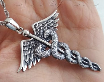 Rod of Asclepius | Etsy