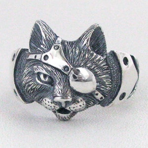 Stylish and Whimsical Silver Cat Head Ring - A Must-have for Cat Lovers ...