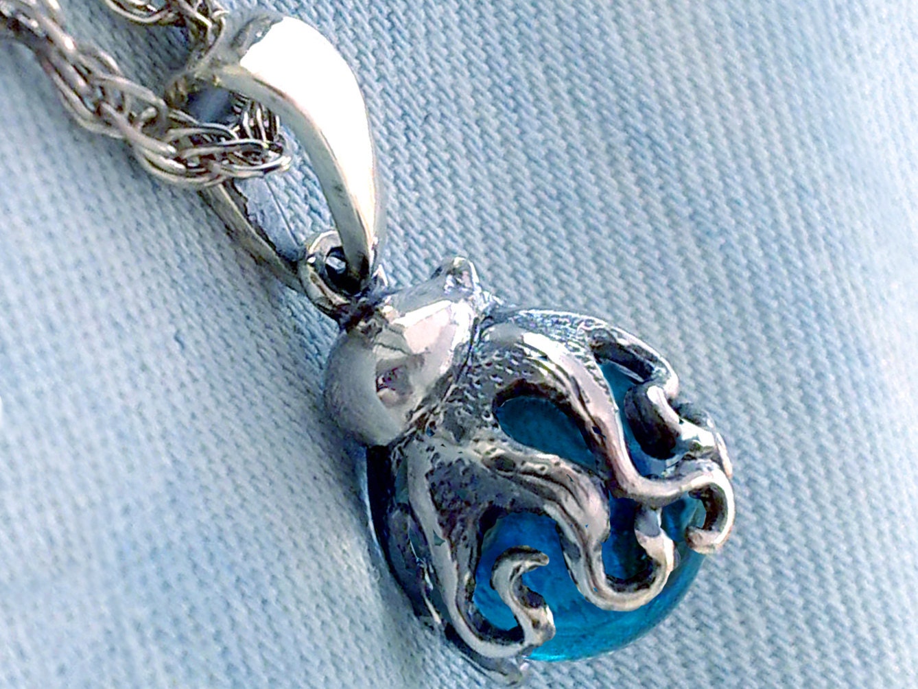 Octopus Charm.Octopus pendant.Octopus Necklace.Ocean | Etsy