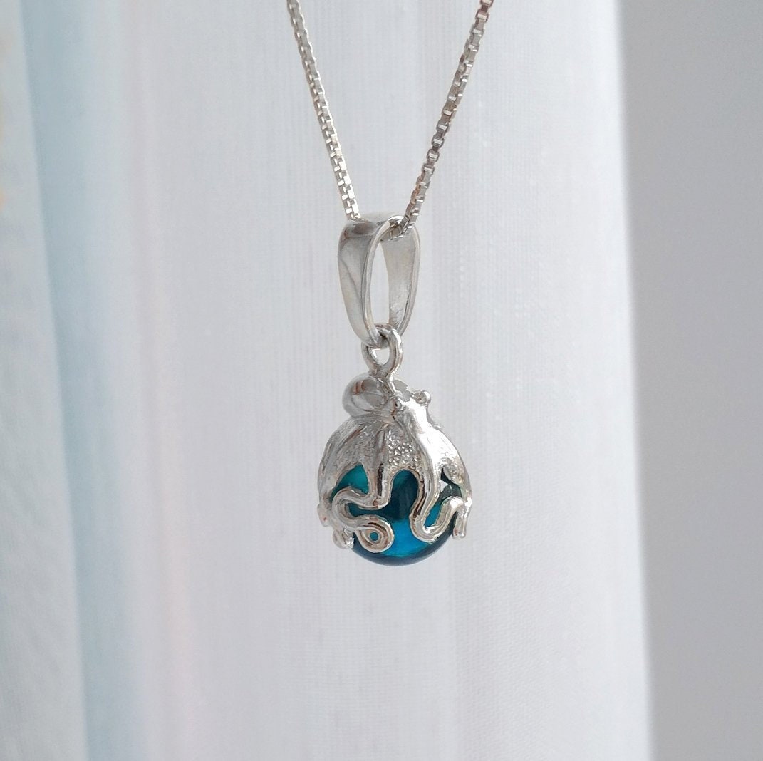 Octopus Charm.Octopus pendant.Octopus Necklace.Ocean | Etsy