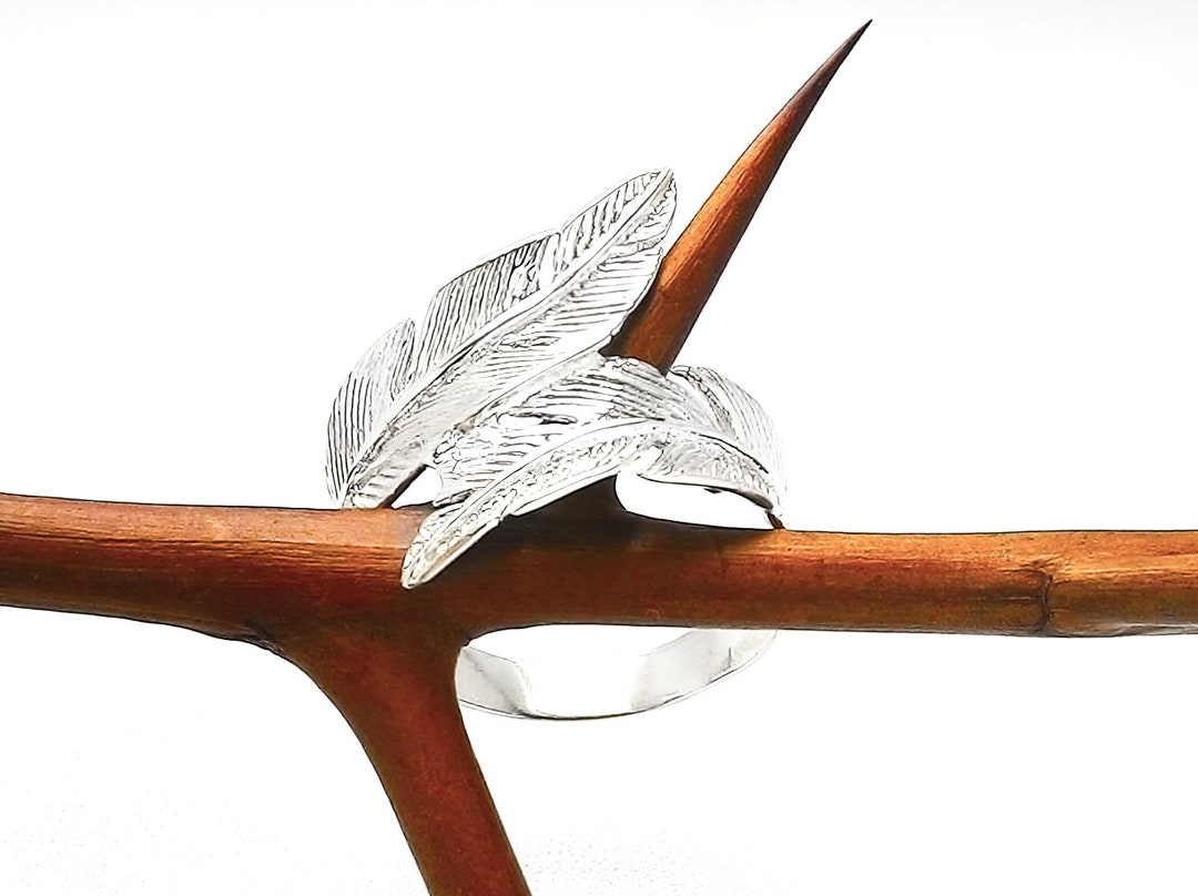 Graceful Silver Angel Feather Ring - A Heavenly Symbol of Love and ...
