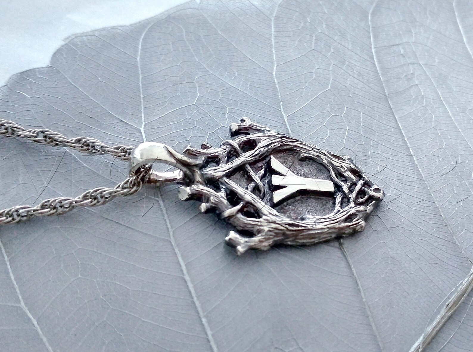 Algiz Rune.elhaz Rune.runic Pendant.viking Pendant.rune - Etsy