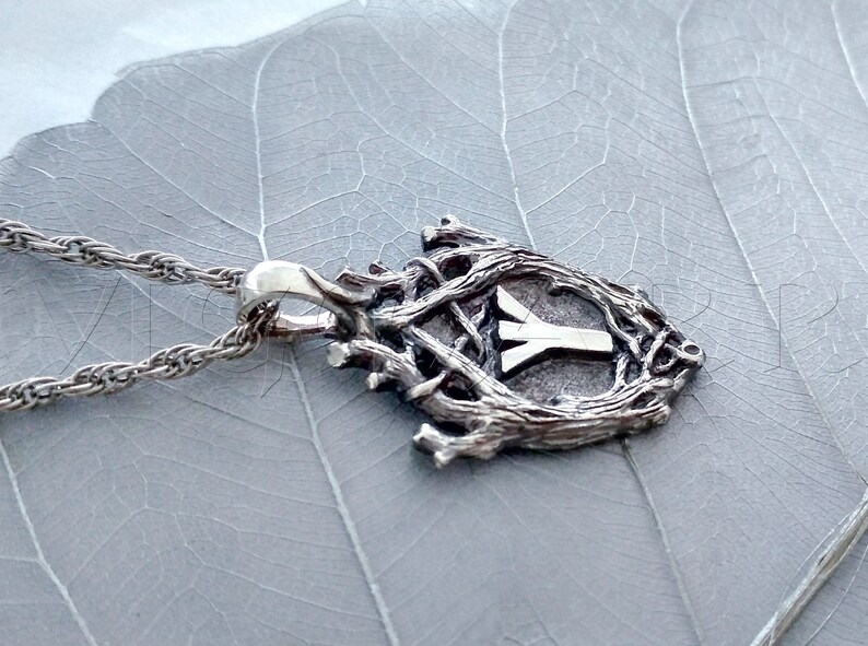 Algiz Rune.elhaz Rune.runic Pendant.viking Pendant.rune - Etsy