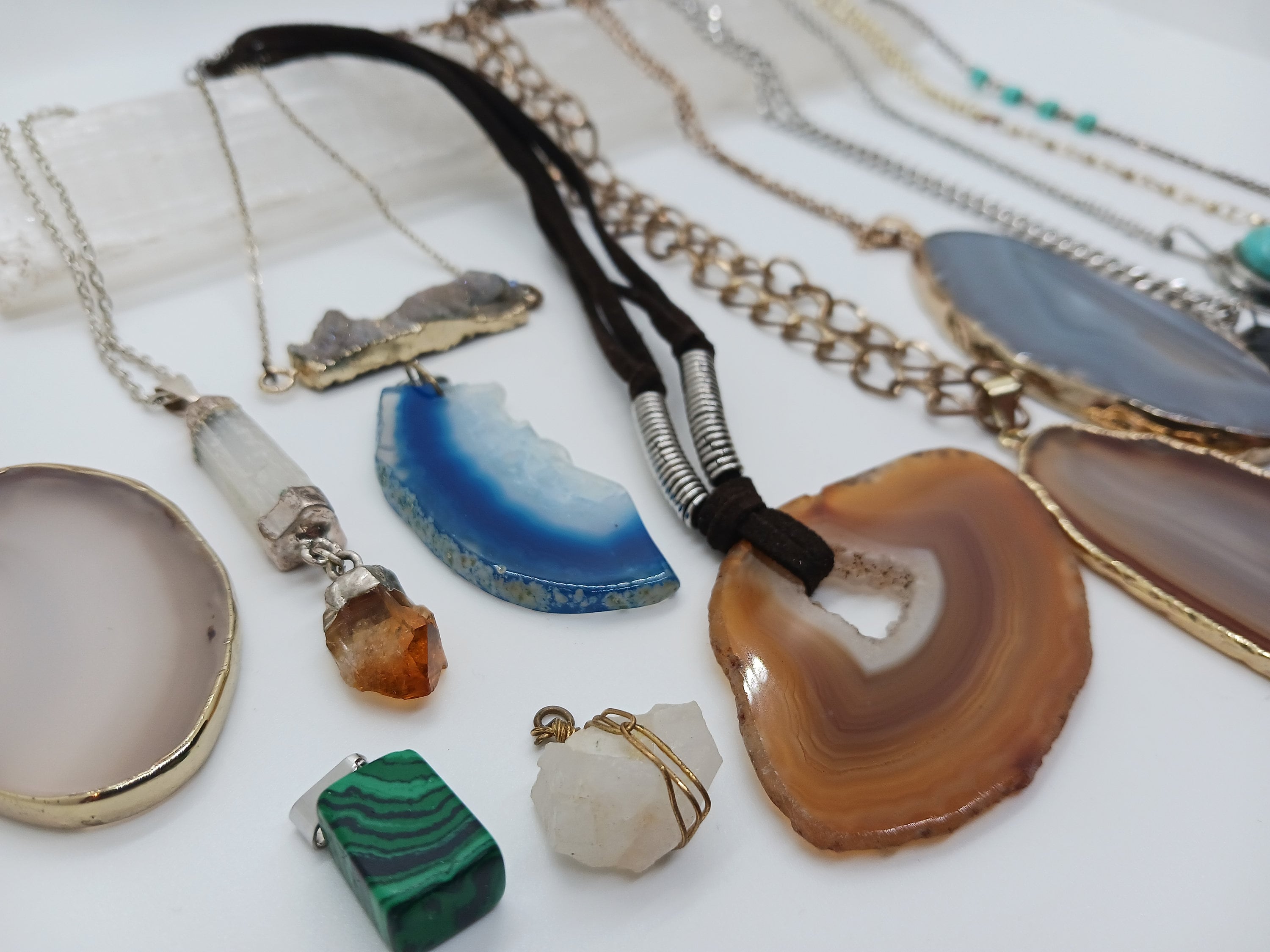 Rock and Mineral Necklace Collection: Natural Stone Pendants, Polish ...