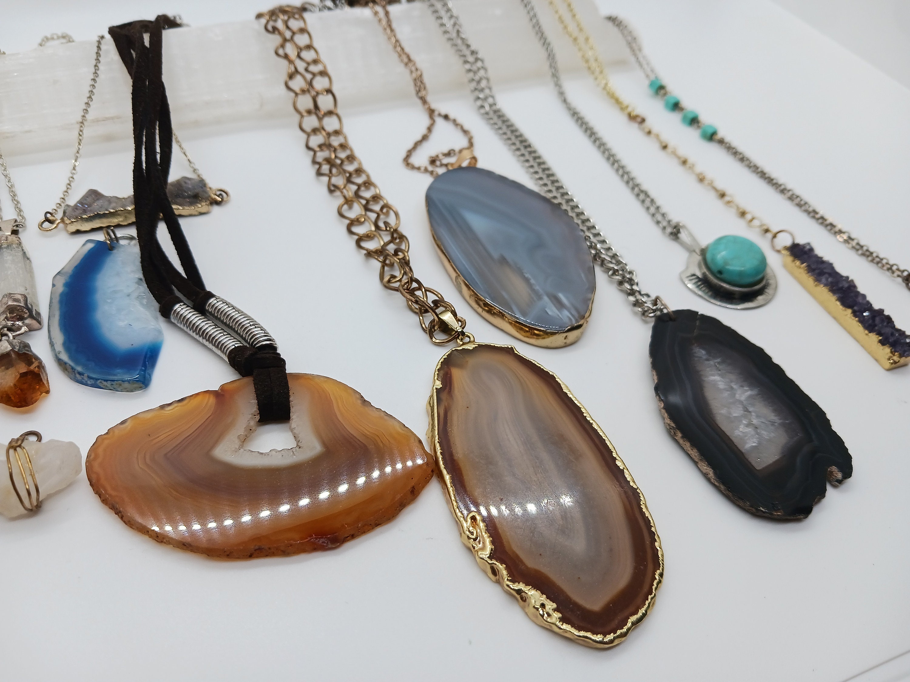 Rock and Mineral Necklace Collection: Natural Stone Pendants, Polish ...