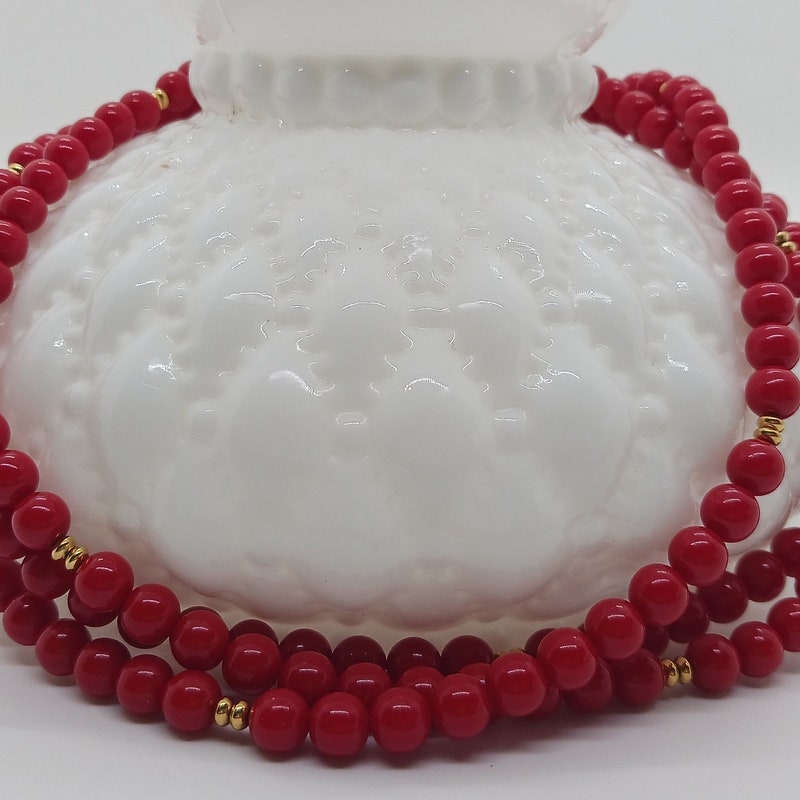 Red Bead Necklace - Etsy