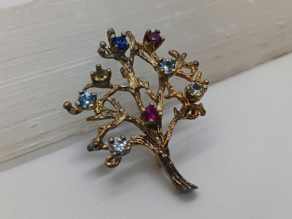 Vintage Family Tree Brooch; Tree of Life Jewelry with… - Gem