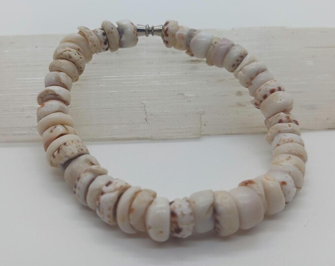 Classic 90s Puka Shell Bracelet; Natural Shell Beads; Surfer Beach Vibe ...