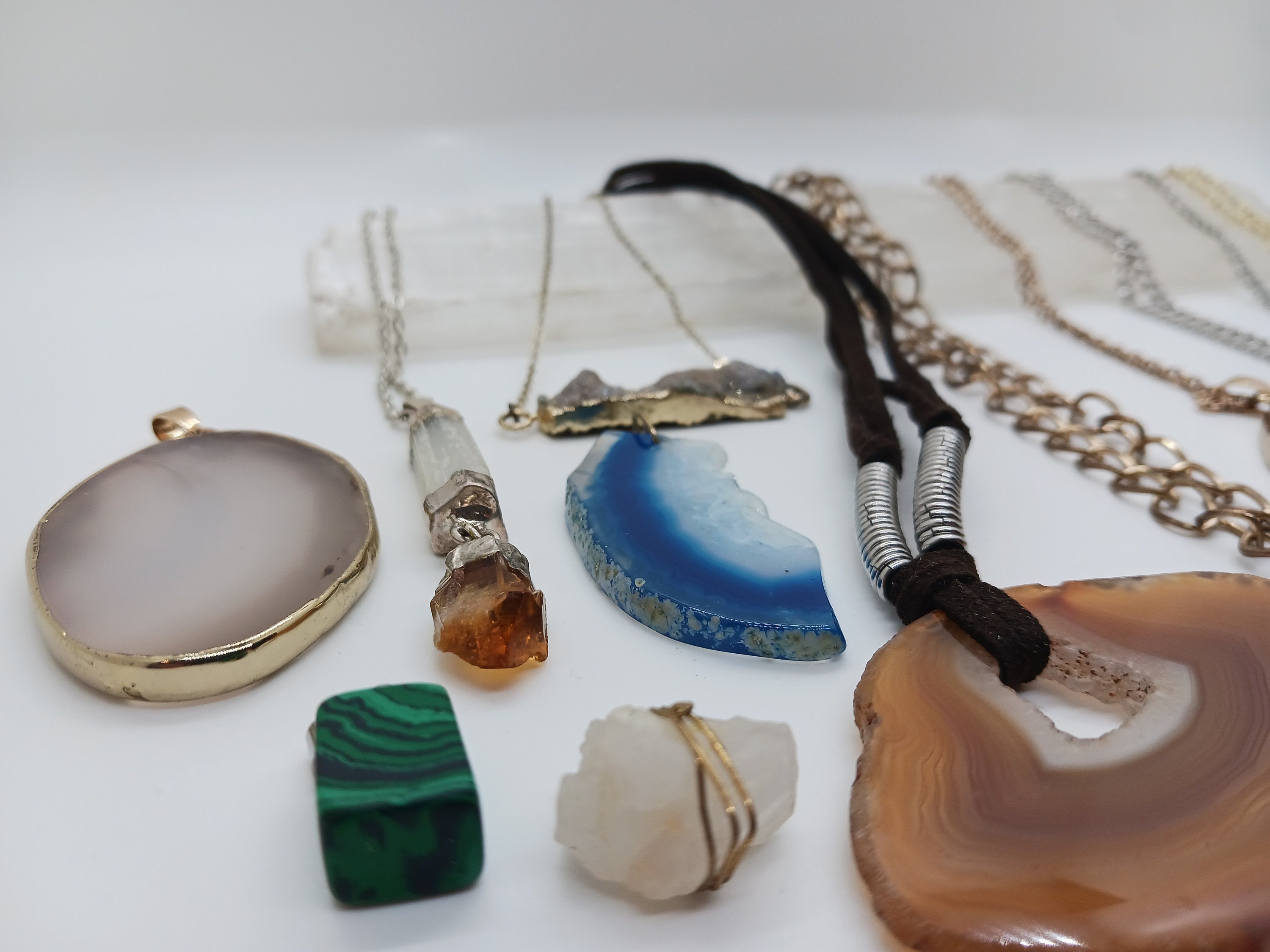 Rock and Mineral Necklace Collection: Natural Stone Pendants, Polish ...
