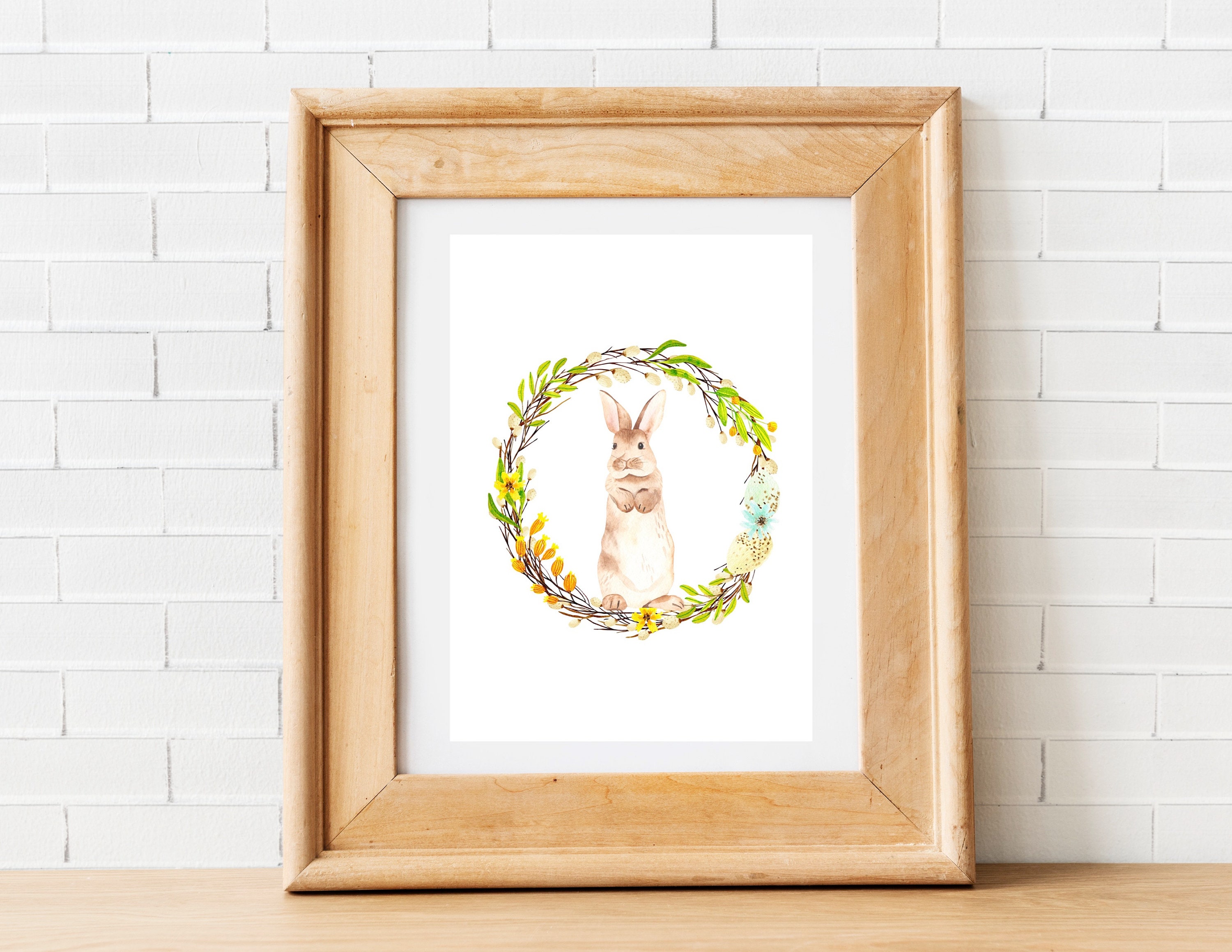 Easter Bunny Wall Art, Floral Easter Wall Decor, Easter Bunny in Floral ...