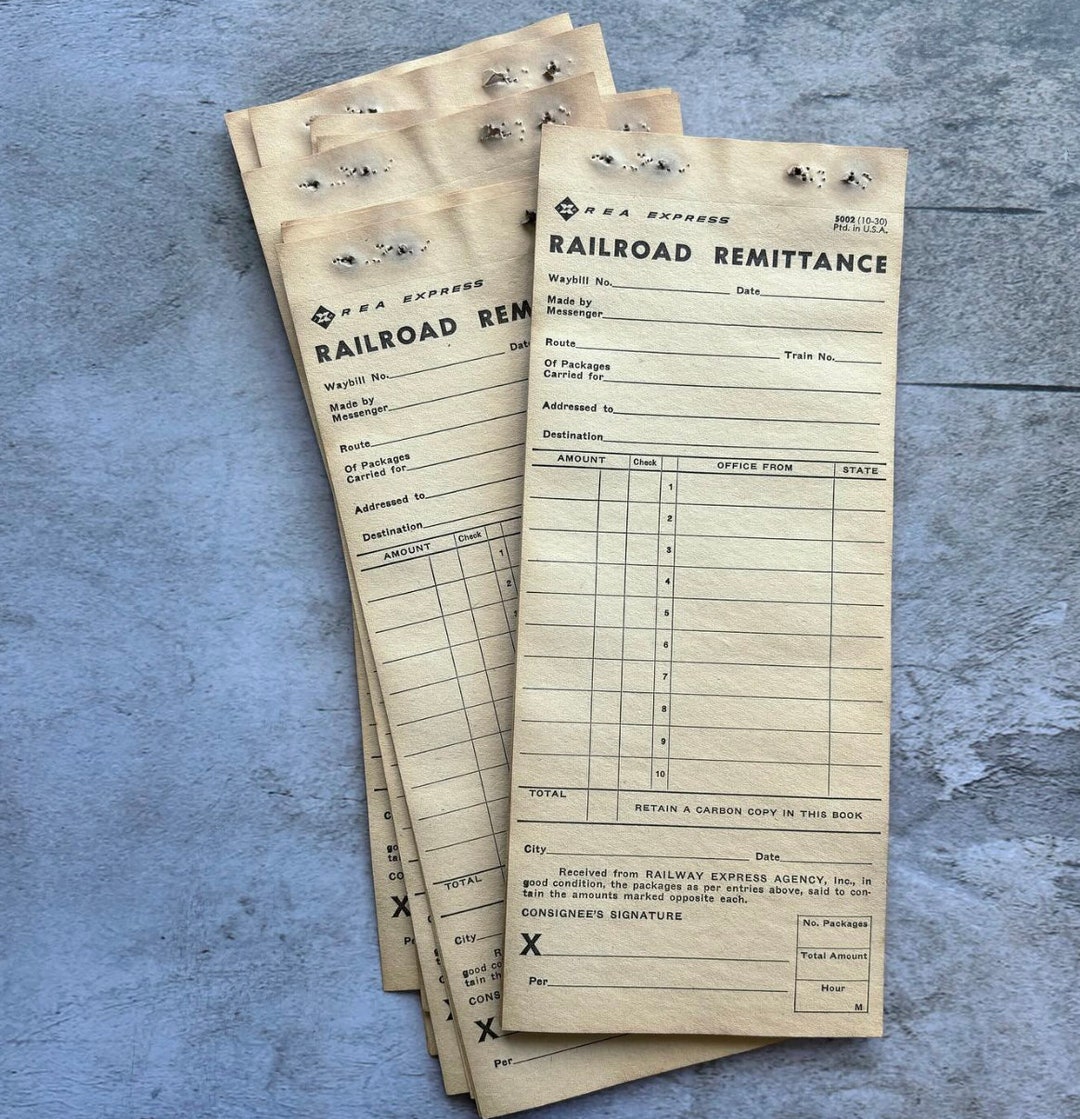 REA Express Railroad Remittance Duplicates. 1930s Digital Download - Etsy