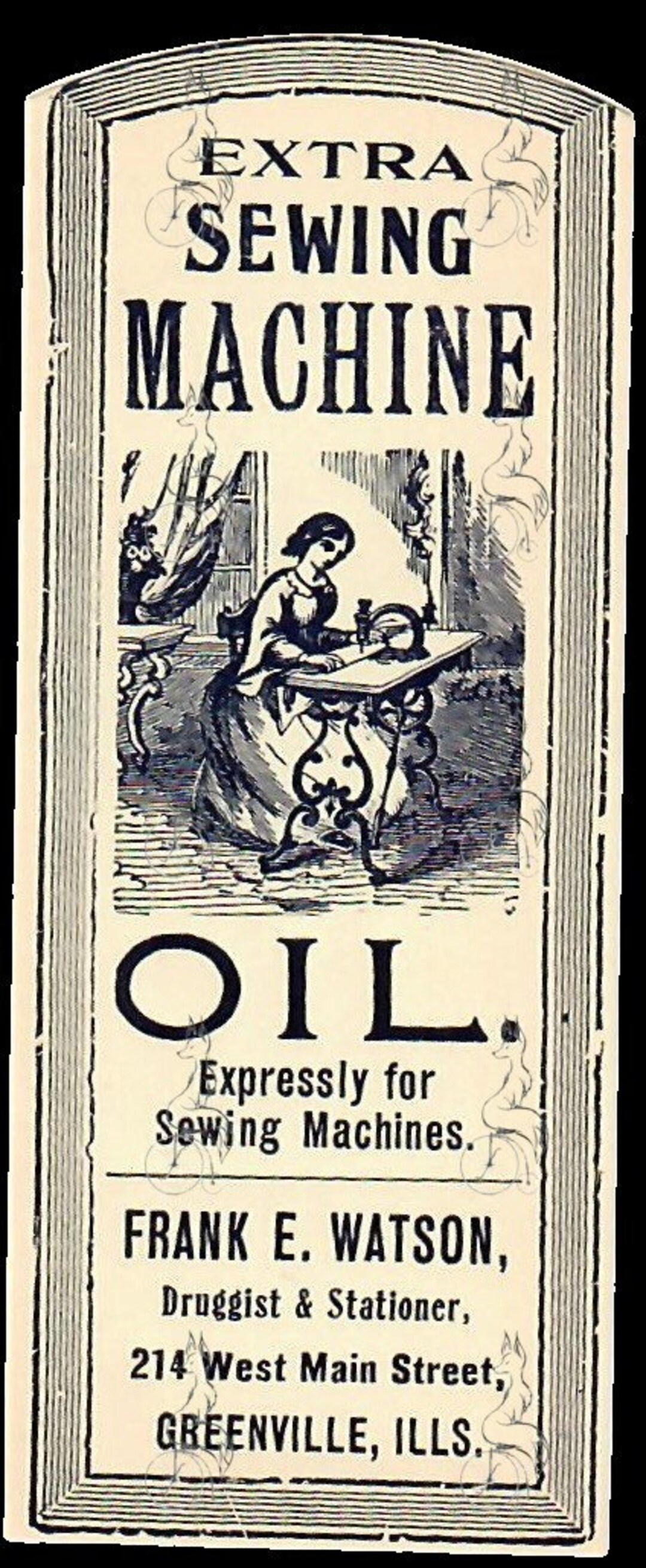 Antique SEWING MACHINE OIL Pharmacy Label Png Clipart - Etsy