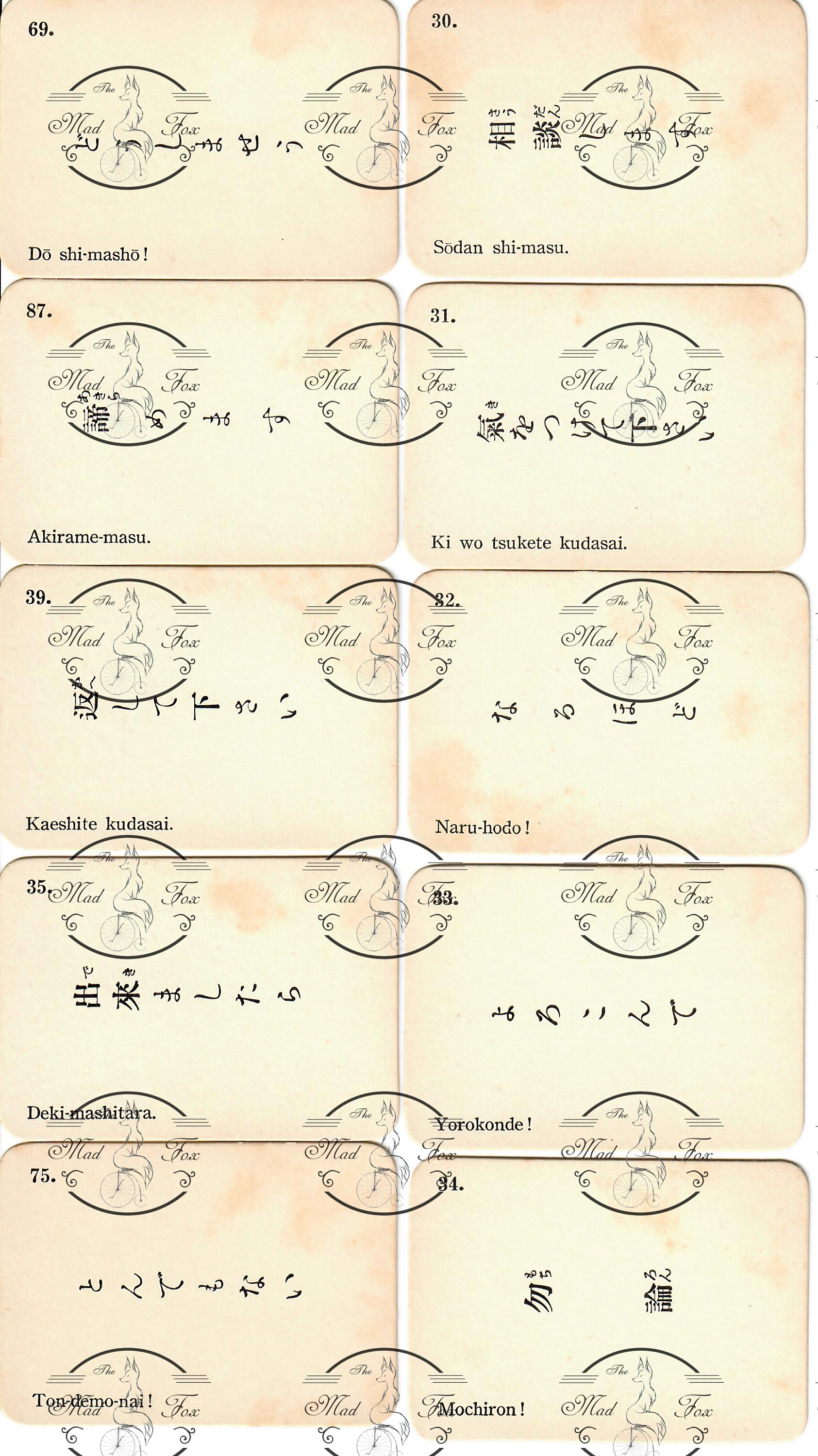 Vintage Japanese Idiom Karuta Flash Cards Set 2 .digital Download - Etsy