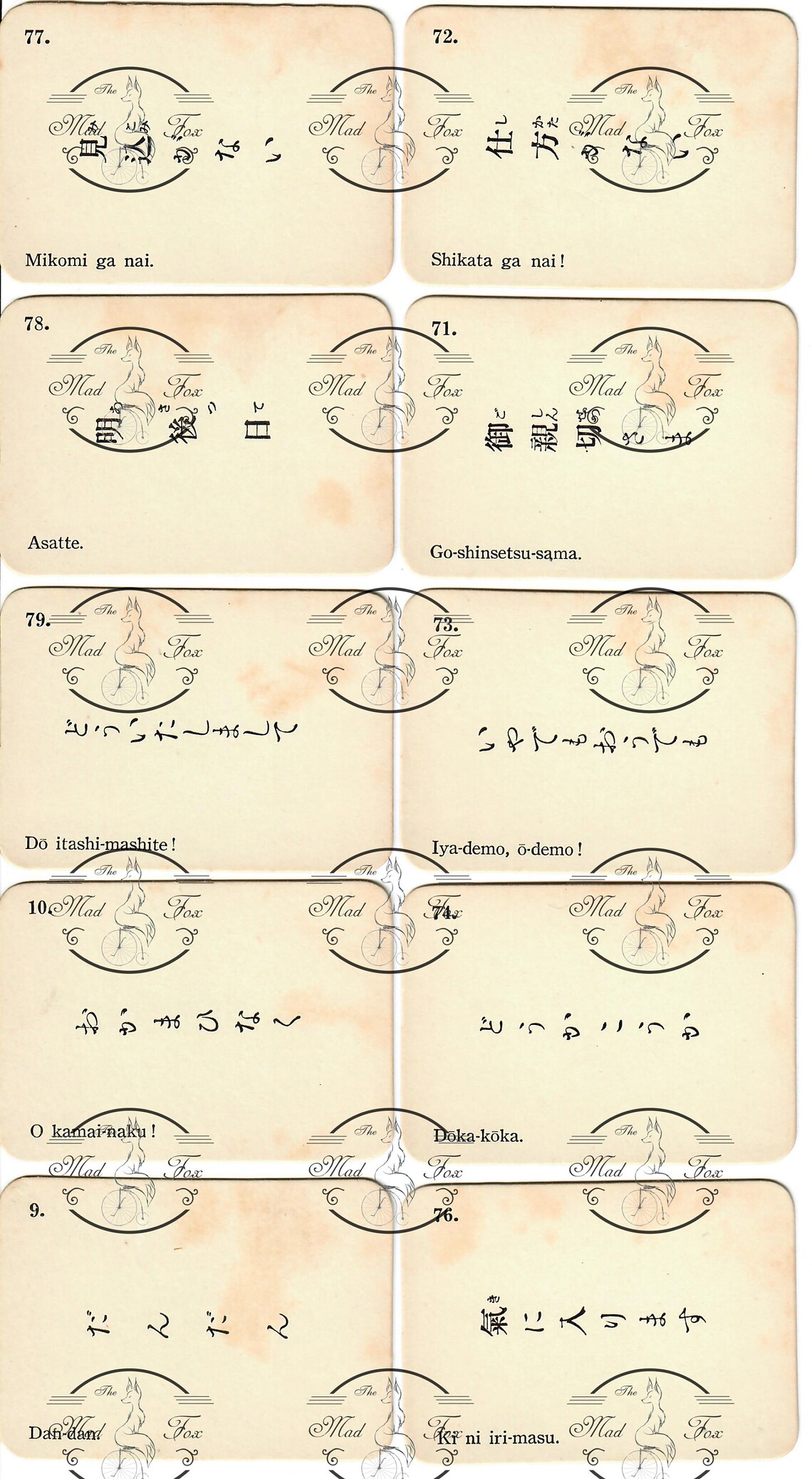 Vintage Japanese Idiom Karuta Flash Cards Set 2 .digital Download - Etsy