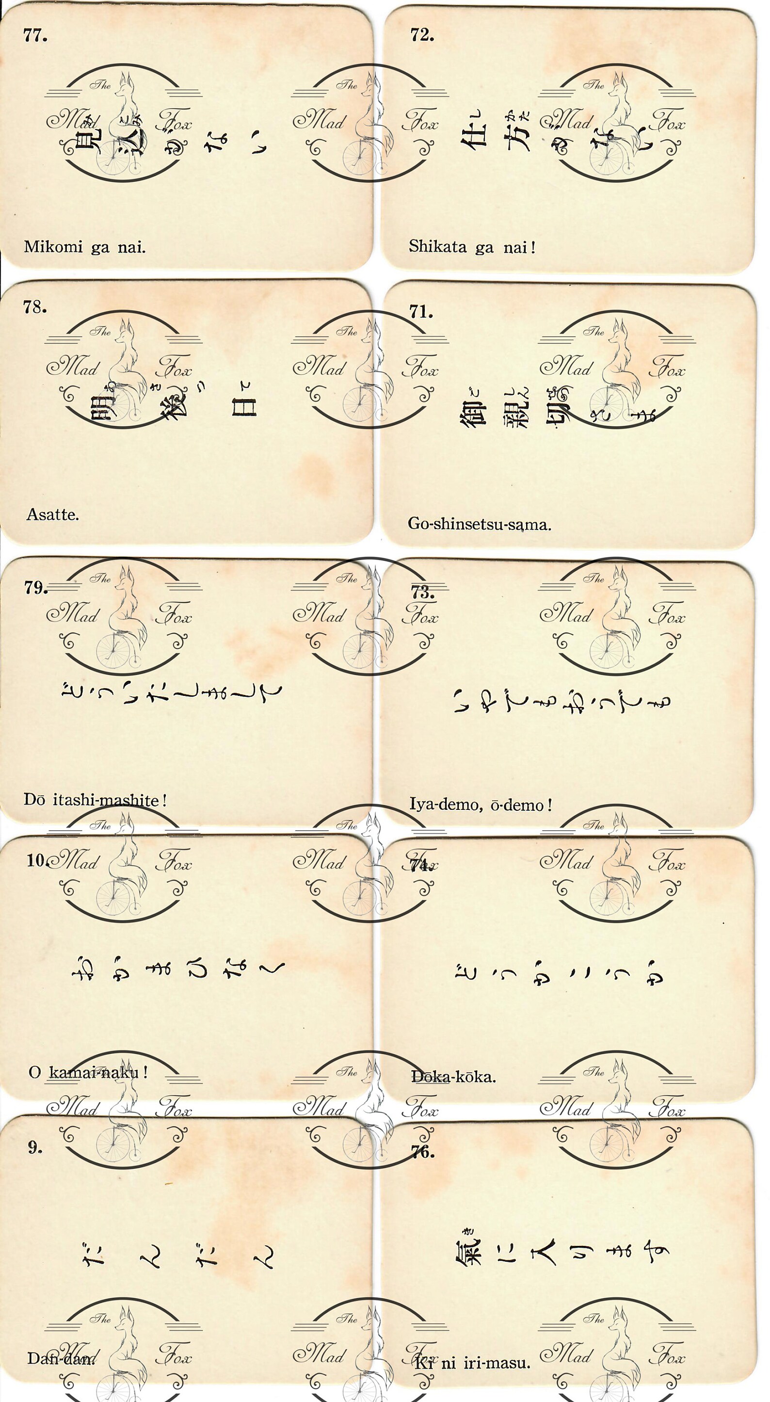 Vintage Japanese Idiom Karuta Flash Cards Set 2 .digital Download - Etsy