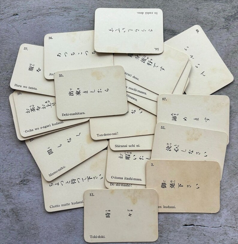 Vintage Japanese Idiom Karuta Flash Cards Set 2 .digital Download - Etsy