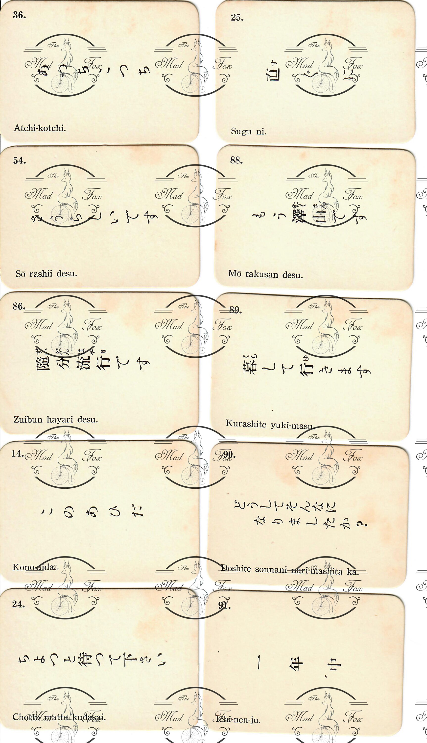 Vintage Japanese Idiom Karuta Flash Cards Set 1 .digital Download - Etsy