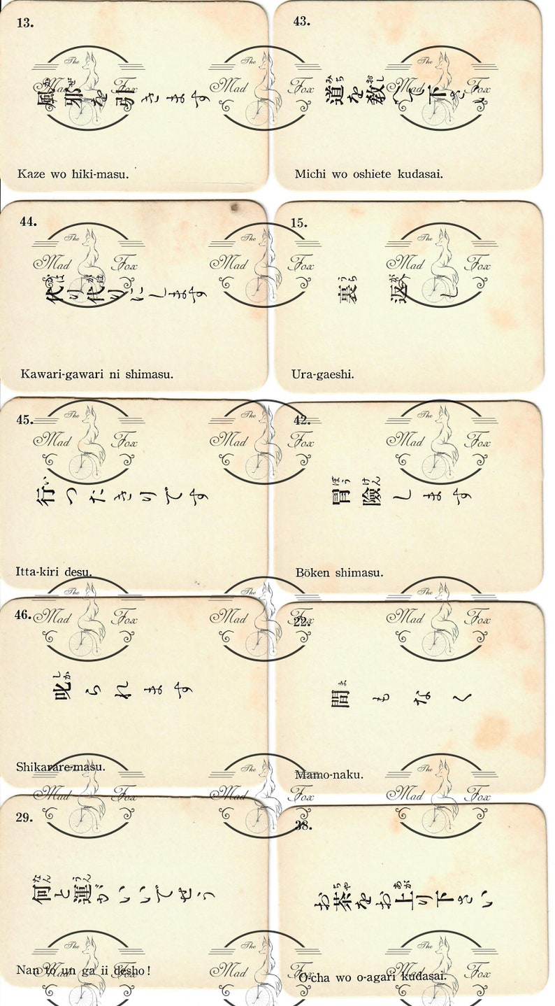 Vintage Japanese Idiom Karuta Flash Cards Set 2 .digital Download - Etsy