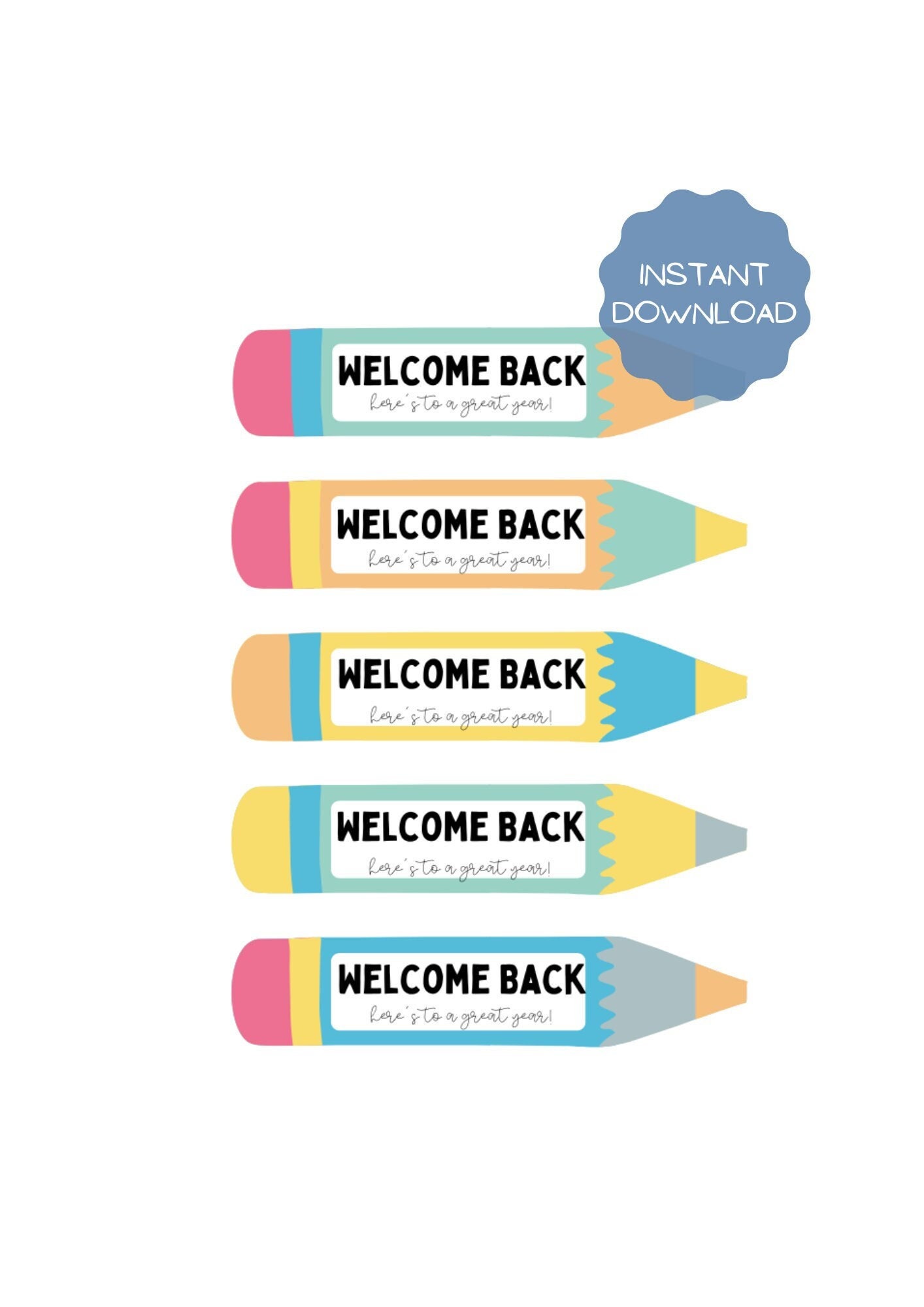 Welcome Back Teacher Gift Tag / Back to School / Teacher Gift / Instant ...