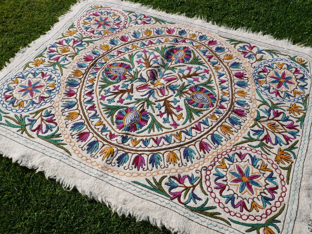 Large Wool Rug Mandala Rug 7x5' Boho Area Rug Indian - Etsy