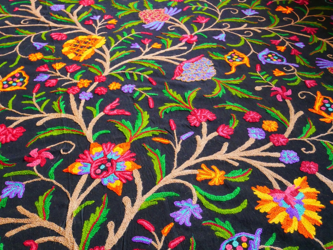 Bohemian Luxury Bedding "dream of Kashmir" Hand Embroidered Bedspread ...