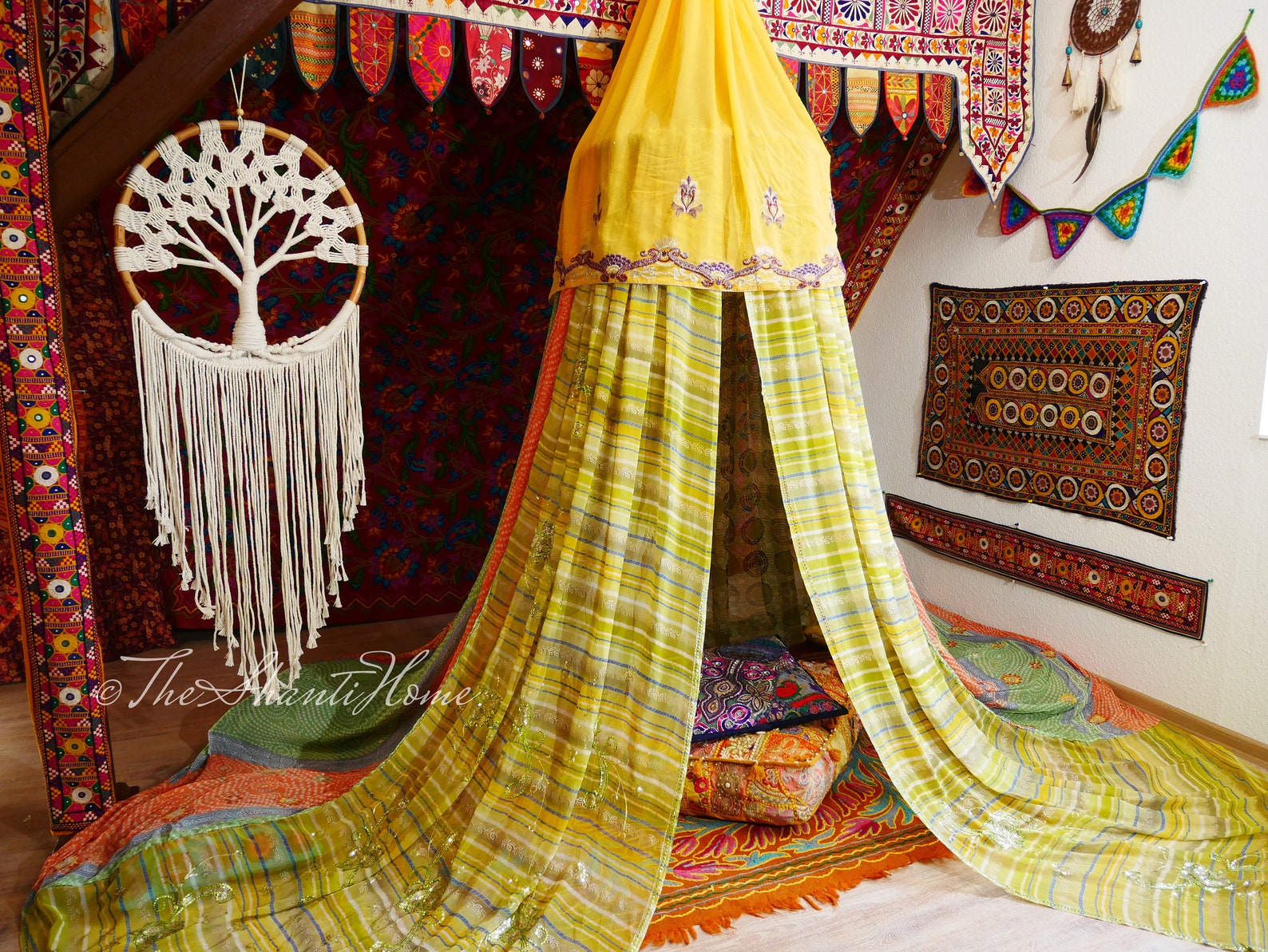 Saree canopy Boho hanging tent Indian bed canopy | Etsy