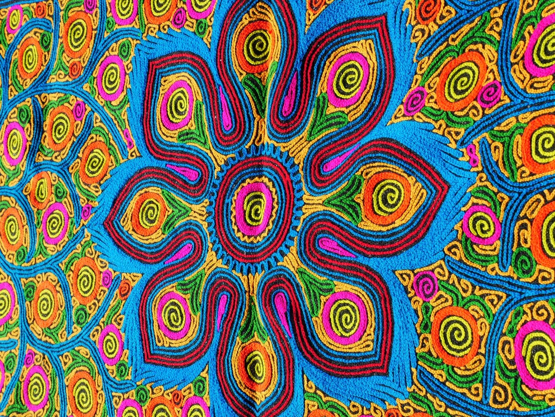 Colorful Wool Rug Handmade Vintage gabba 4x7 Wool Rug Mat Embroidery ...