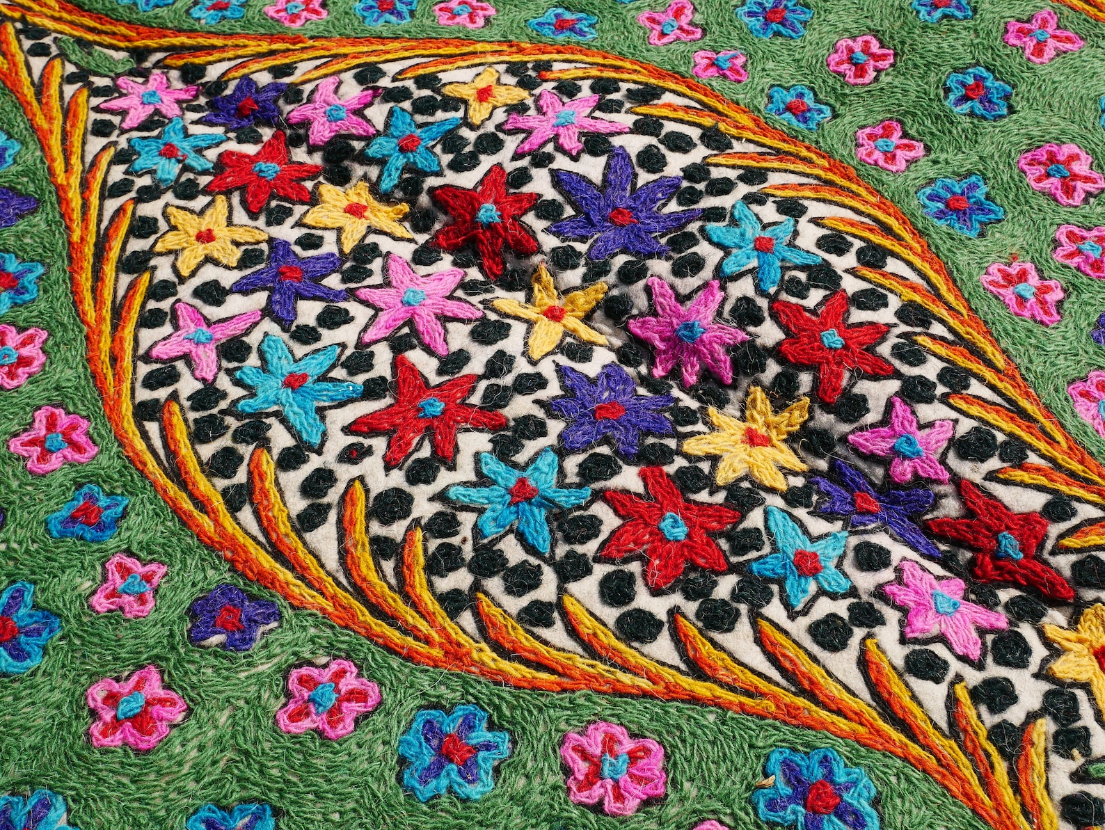 Flower Rug Boho Wool Rug Traditional Namda Felt Rug From - Etsy