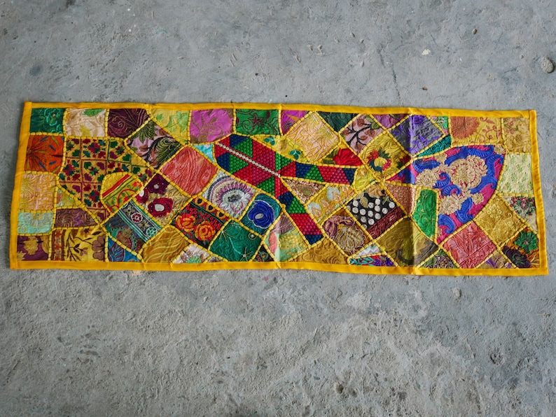 Boho Tapestry Wall Hanging Table Runner Vintage Sari | Etsy