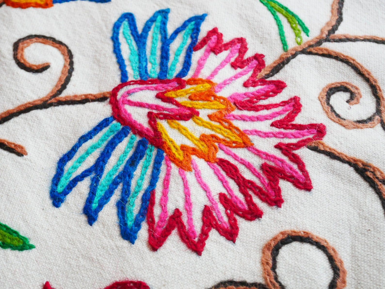 Hand Embroidered Fabric by the Yard Home Decor Fabric - Etsy