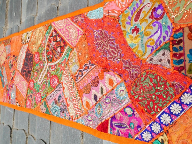 Boho Tapestry Wall Hanging Table Runner Vintage Sari | Etsy