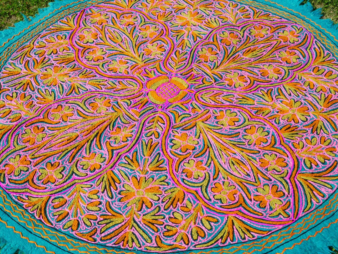 Mandala Rug - Round Wool Rug | Kashmiri "namda" Hand Felted ...