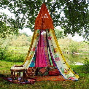 Saree Canopy Boho Hanging Tent Indian Bed Canopy | Etsy