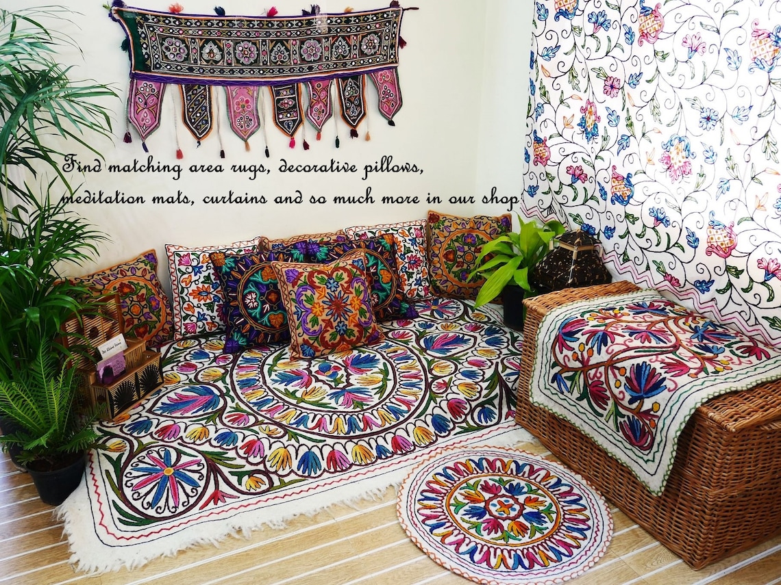 Large Wool Rug Mandala Rug 7x5' Boho Area Rug Indian - Etsy