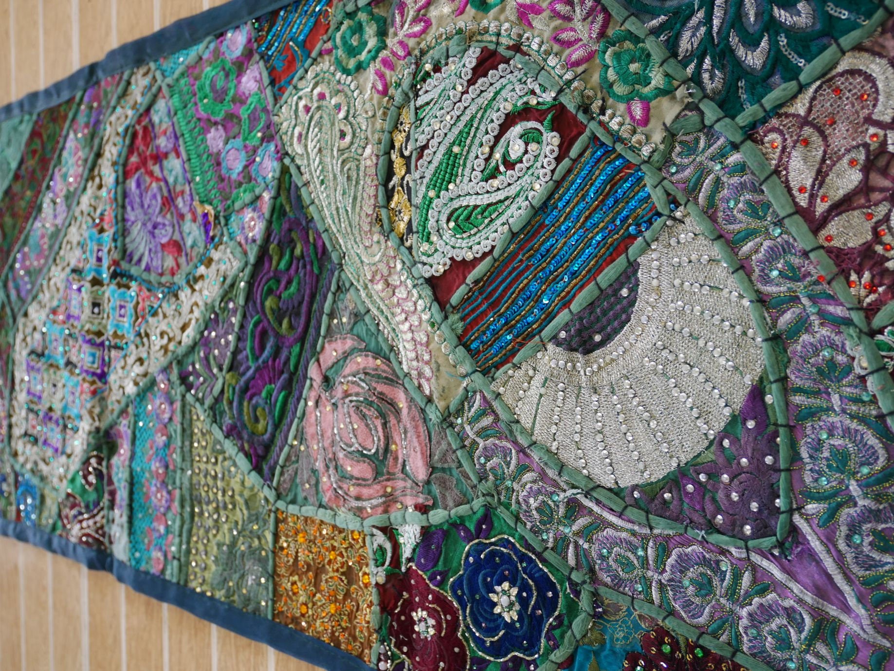 Boho Wall Hanging Table Runner Vintage Sari Tapestry - Etsy