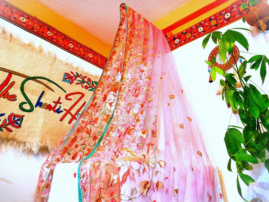 Bed Canopy Baby Crib Canopy Set Colorful Indian Saree Bed Curtain With ...