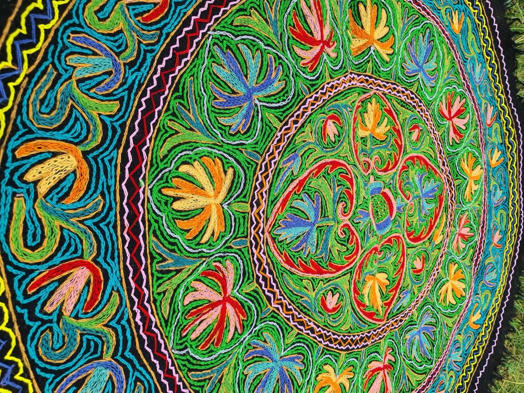 Large Round Rug Boho Wool Rug 5 Ft namda From - Etsy