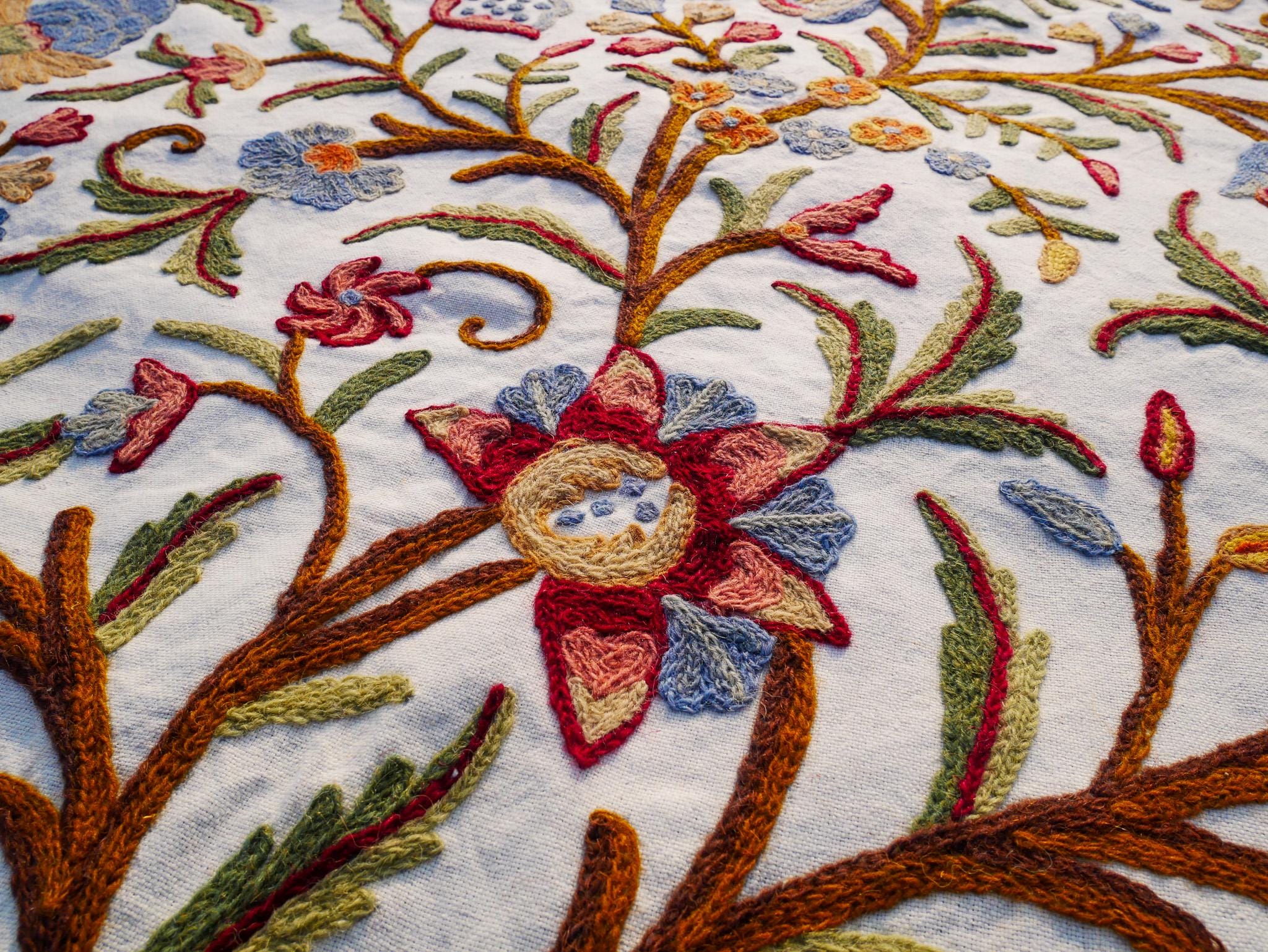 Boho Luxury Bedding "dream of Kashmir" Hand Embroidered Bed Throw ...