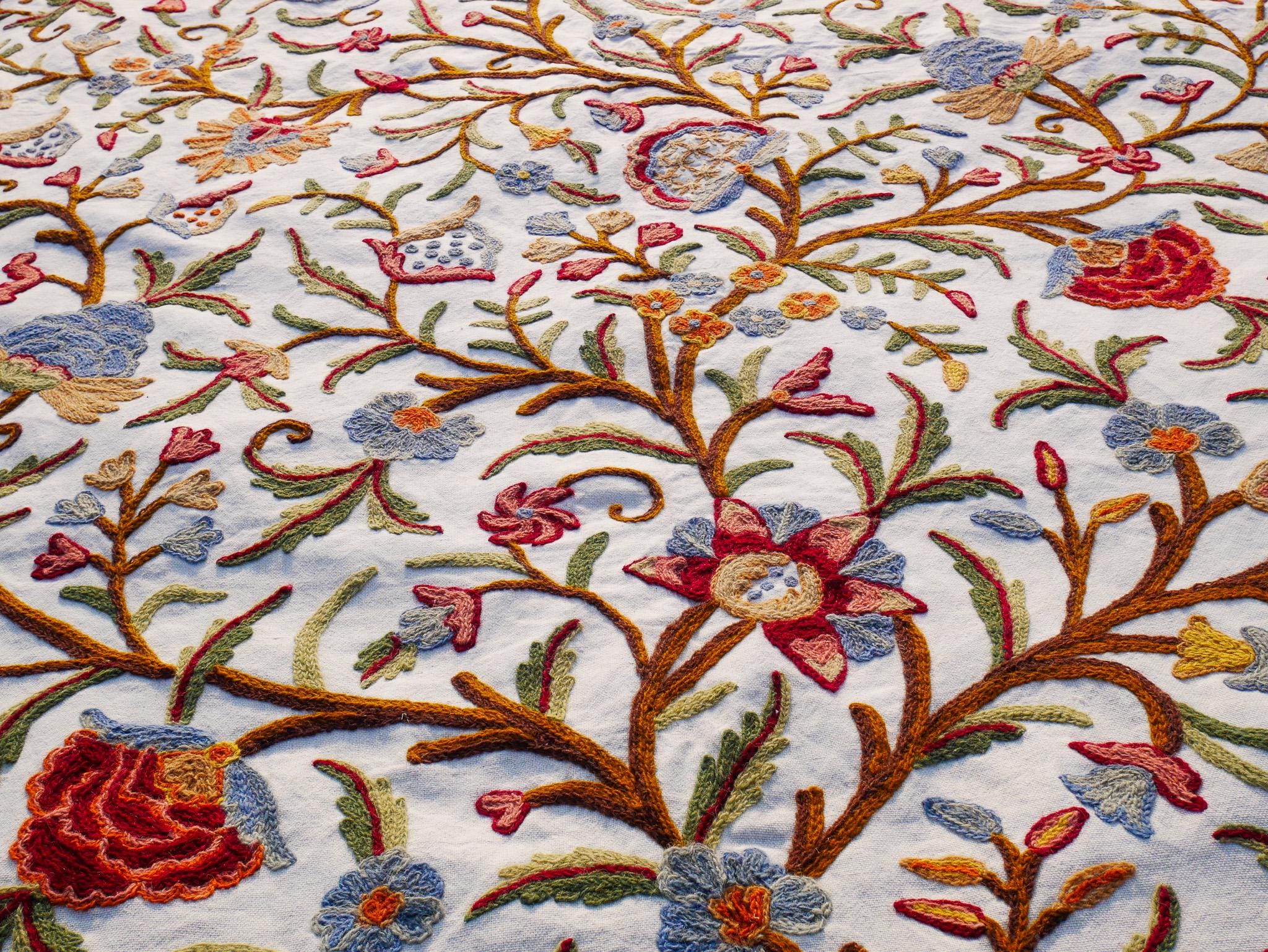 Boho Luxury Bedding "dream of Kashmir" Hand Embroidered Bed Throw ...