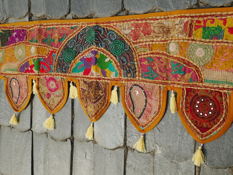 Colorful door hanging indian toran patchwork saree handmade | Etsy